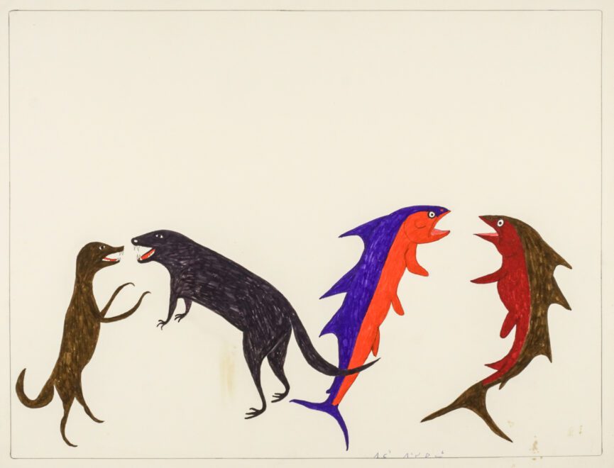 TWO FISH, TWO ANIMALS - Indigenous Art Gallery Specializing in Inuit Art